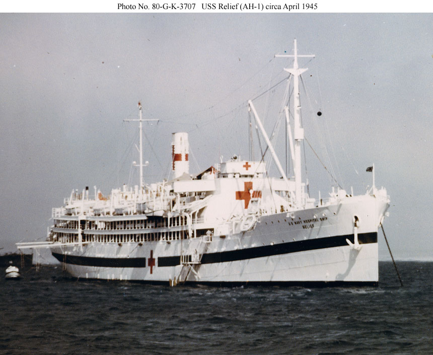 USS Relief (AH-1): Photographs