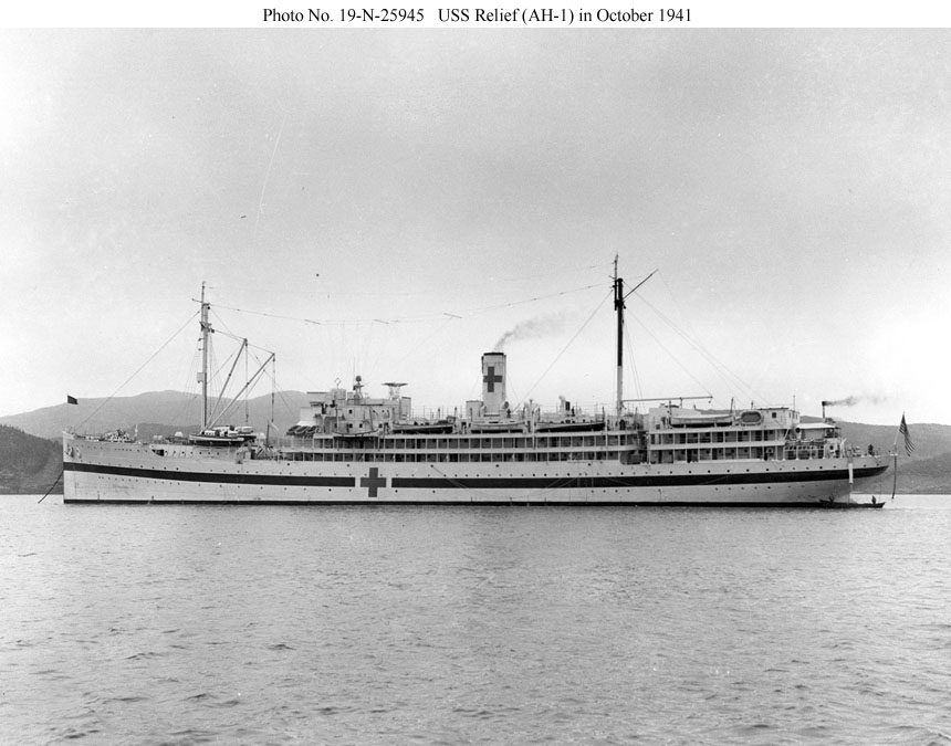 USS Relief (AH-1): Photographs