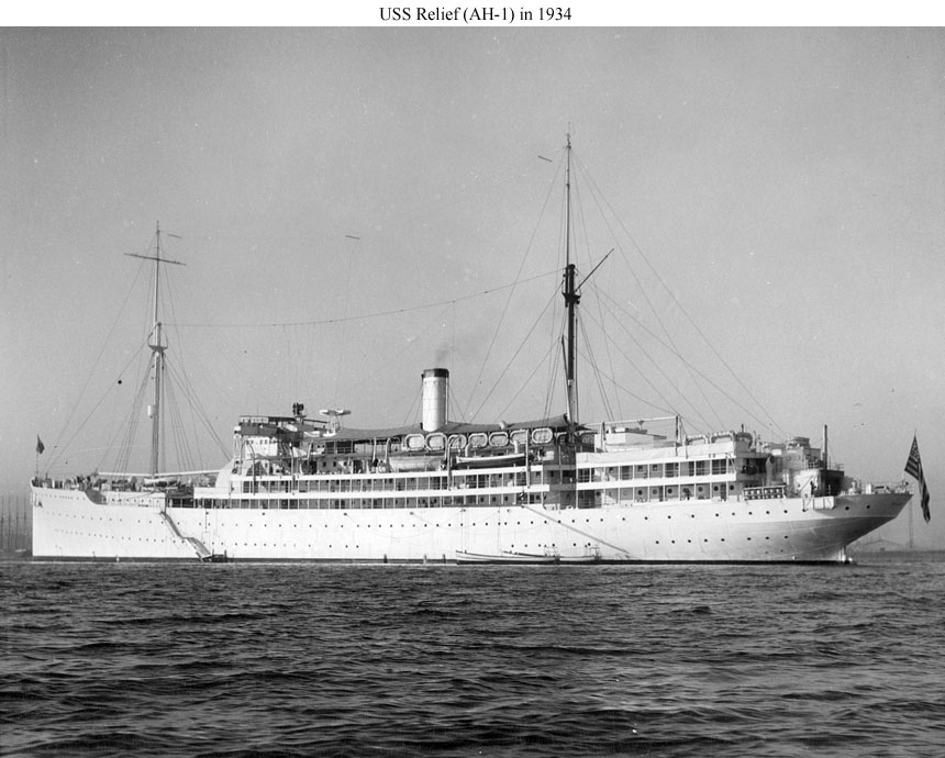 USS Relief (AH-1): Photographs