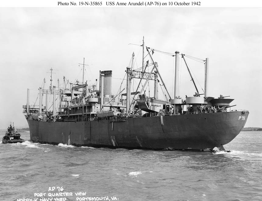 USS Anne Arundel (AP-76): Photographs