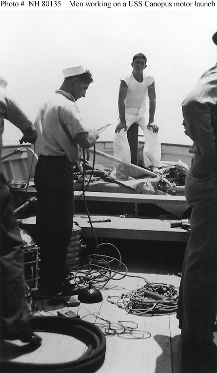 USN Ships--USS Canopus (AS-9) -- On Board Views and Ship's Boats
