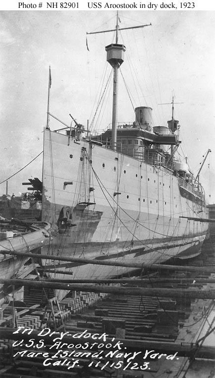 USN Ships--USS Aroostook (CM-3) -- Overall Views taken in 1920-1940